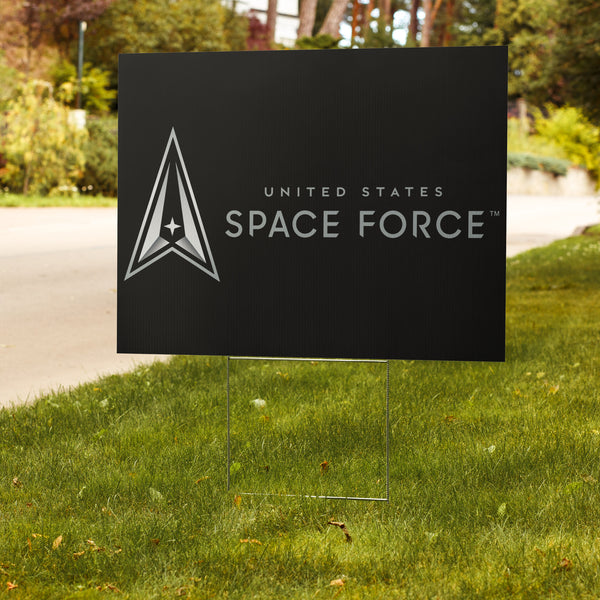 US Space Force Yard Sign Black - USSF Logo – Space Force Stickers Plus